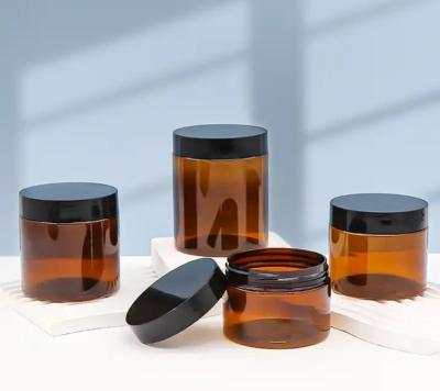 China Robust Food Grade Jars with Screw Lids Plastic Jar with Black Lid Thickened Pet Jar in Demand for sale