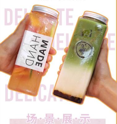 China Modern Milk Tea Bottles Medium Capacity Screw on Lid Leak Proof Containers for Beverage Packaging and Storage Solutions for sale