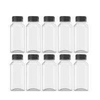 China Food Grade Drink Bottle Custom logo Plastic Bottles for Drinks 12 oz Juice Drink Bottles with Lids in Stock for sale