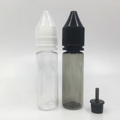China 18mm Neck Size Transparent Black E liquid bottle engineered for e juice packaging featuring secure closure and lightweight design for sale