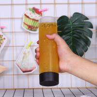 China Modern Milk Tea Bottles Plastic Screw on Lid Durable Leak Proof Design Ideal for Beverage Packaging and Storage Solutions for sale