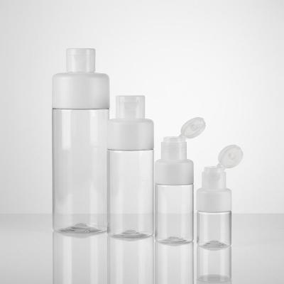 China Clear Plastic Lotion Bottles Incorporating Flip top Closure and PE Collar Material Offering Dispensing for Personal Care Items for sale