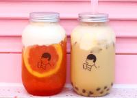 China 500ml Aluminum Cap Milk Tea Bottles 7.8*14cm Square Juice Bottles for sale