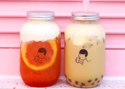 China 500ml Aluminum Cap Milk Tea Bottles 7.8*14cm Square Juice Bottles for sale