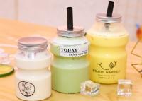 China SGS Hole Cover Empty Plastic Milk Tea Pet Bottle With Caps 350ML 500ML 700ML for sale