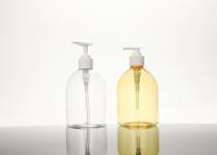 China Clear Round Plastic 500ml Lotion Pump Bottle For Cosmetic Shampoo for sale