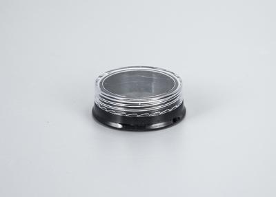China 3g Empty Plastic Cosmetic Jar With Black Lids Tiny Makeup for sale