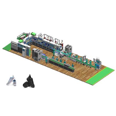 China School Ladies Sport Brake Safety Canvas PVC Leather Shoe Fully Automatic Production Line Making Machine for sale