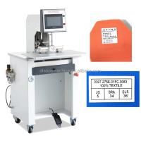 China Double Head Automatic Label Pressing Machine With PLC Control Hot Stamping Machine for Shoe Footwear Leather Clothing for sale