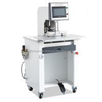 China Double Head Automatic Label Pressing Machine With PLC Control Hot Stamping Machine for Shoe Footwear Leather Clothing for sale