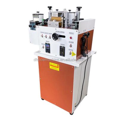 China Automatic Three-Wheel Bilateral Leather Belt Edge Grinding Polishing Machine Motor 220V Dust Suction Leather Processing for sale