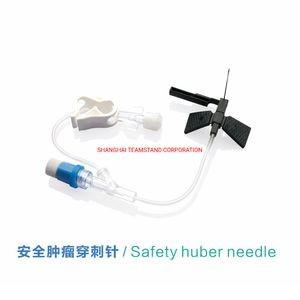 China CE ISO13485 Certified Disposable Medical Infusion Set Non Coring Safety Huber Needle for sale