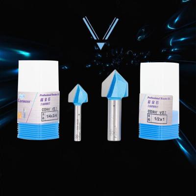 China Practical Sturdy Router Bit 90 Degree , Anti Abrasion V Groove Milling Cutter for sale