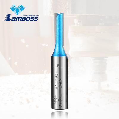 China TCT Straight Bit Hardwood Cutting Tools Carbide Tipped Router Bits Cncwood Router Bits Lamboss MDF 2-edge Blue High Frequency for sale