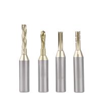 China Custom Professional Straight Bit Golden Coating TCT Router Bits for Particle Board Edge Trimming TCT Router Bits for sale