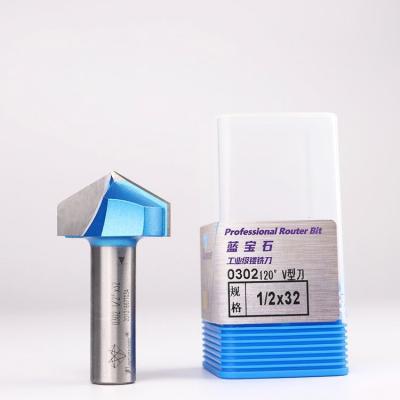 China Lamboss V Type Slotting Milling Cutter Router Bit Wholesale Wood Cutting Set CNC Coating Durable Router Bit for Woodworking for sale