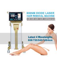 China 808nm Diode Laser Hair Removal Machine 800W 12x12mm Sapphire Cooling System for sale