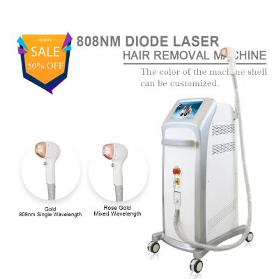 China 808nm Diode Laser Hair Removal Machine with 120J/cm² Fluence and Sapphire Cooling System - 500W to 1600W Power Options for sale