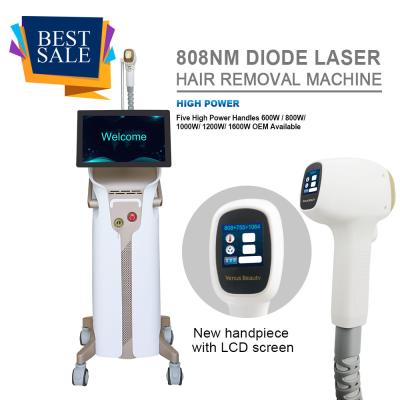China 12x20mm 808nm Diode Laser Hair Removal Machine 1600W with 3500W Output Power and Adjustable 1-120J/cm² Fluence for sale