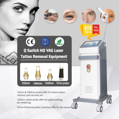 China Portable Nd YAG Laser Tattoo Removal Machine 1064nm 532nm 1200mJ for Beauty Salon for sale