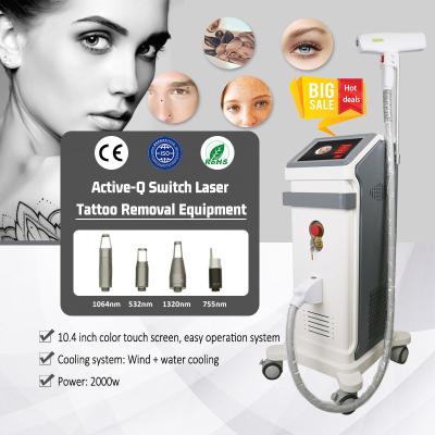 China Professional Nd Yag Laser Tattoo Removal Machine 1064nm 532nm 1200mJ for sale