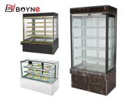 China Fan Cooling Vertical Marble Base Cake Display Cabinet Showcase 10~2°C Temperature for sale