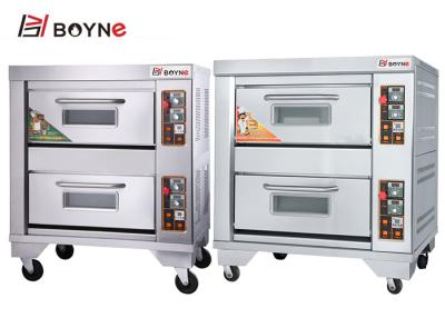 China CE 220V Stainless Steel Commercial Gas Bread Oven 2 Deck 2 Trays 96W for sale