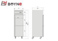China Industrial Two Door Upright Freezer 620x750x1980mm 304 Stainless Steel Digital Display Low Noise CE for sale