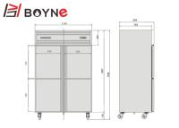 China 4 Door Commercial Stand Up Freezer -12°C to -18°C 1220mm Industrial Refrigerator for sale