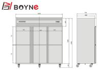 China 6 Door Upright Commercial Refrigerator 1820x750x1980mm Air Cooling Digital Thermostat for sale