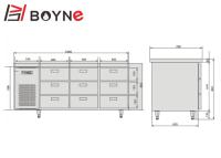 China Counter Industrial Catering Fridge Self - Closing Nine Drawers SS201 Adjustable Temperature for sale