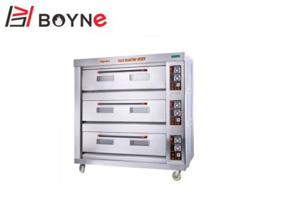 China Three Decks Commercial Gas Bread Oven 220V 210W 9 Tray Baking Oven for Bakery for sale