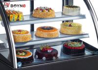 China 2 Shelf Elegance Curve Counter Top Cake Display Fridge Showcase With Marble Base for sale
