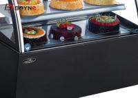 China 2 Shelf Elegance Curve Counter Top Cake Display Fridge Showcase With Marble Base for sale