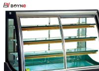 China Commercial Square Cake Display Fridge With Curve Doors , Bakery Display Showcase for sale