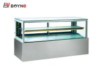 China Japanese 2-Layer Front Glass Cake Display Fridge Showcase 1200mm Fan Cooling Bakery Cooler for sale