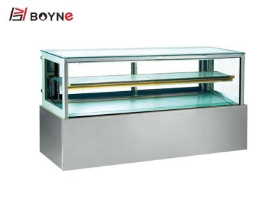 China Japanese 2-Layer Front Glass Cake Display Fridge Showcase 1200mm Fan Cooling Bakery Cooler for sale