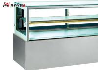 China Japanese 2-Layer Front Glass Cake Display Fridge Showcase 1200mm Fan Cooling Bakery Cooler for sale