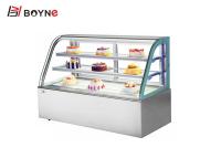 China Countertop Glass Cake Showcase Chiller , 2Layer Cake Arc Shape Shop Display Counters for sale