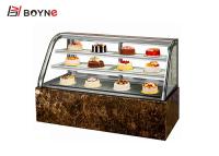 China Countertop Glass Cake Showcase Chiller , 2Layer Cake Arc Shape Shop Display Counters for sale