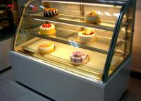 China Countertop Glass Cake Showcase Chiller , 2Layer Cake Arc Shape Shop Display Counters for sale