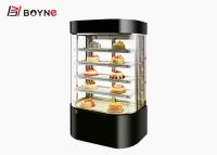 China Industrial Vertical Cake Display Fridge Stainless Steel 5 Layer Sliding Door Danfoss Compressor for sale