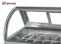 China Countertop Ice Cream Display Freezer Danfoss Compressor -18～-24℃ Stainless Steel Shutters for sale
