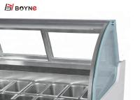 China Countertop Ice Cream Display Freezer Danfoss Compressor -18～-24℃ Stainless Steel Shutters for sale