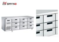 China Counter Industrial Catering Fridge Self - Closing Nine Drawers SS201 Adjustable Temperature for sale