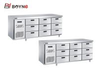 China Counter Industrial Catering Fridge Self - Closing Nine Drawers SS201 Adjustable Temperature for sale