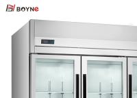 China 6 Door Commercial Upright Refrigerator 1820x750x1980mm Stainless Steel Display Cooler for sale