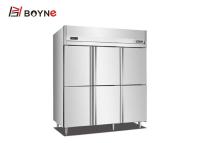 China 6 Door Upright Commercial Refrigerator 1820x750x1980mm Air Cooling Digital Thermostat for sale