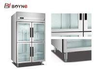China Upright Industrial Catering Fridge 1220mm Stainless Steel Four Glass Door Display 0-8C for sale