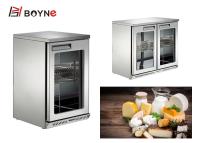 China Low Voice Beverage Display Fridge , Clear Glass Double Door Catering Fridge for sale